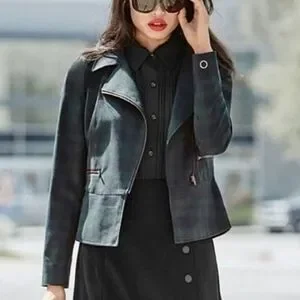 CAbi | Jackets & Coats | Cabi Tartan Plaid Moto Jacket | Poshmark